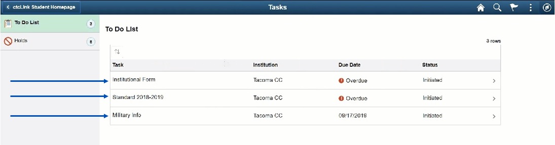 Review "To Do" lists and Holds | SPSCC Support
